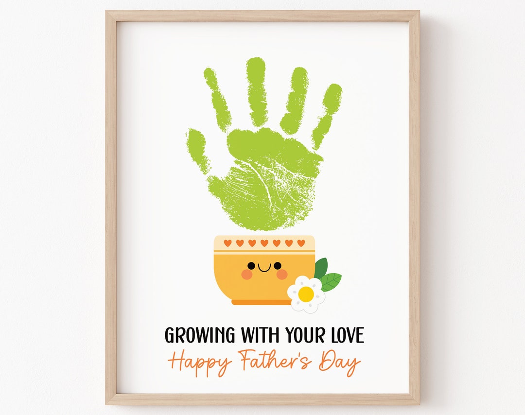 Printable Fathers Day Handprint Card, Fun Diy Father's Day Crafts, Dad ...