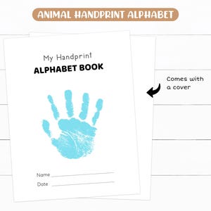 Animal Alphabet Handprint Art Craft, Handprint Alphabet Book Template ...