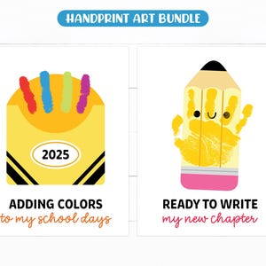 Back to School Handprint Art Bundle, First Day of School Handprint ...