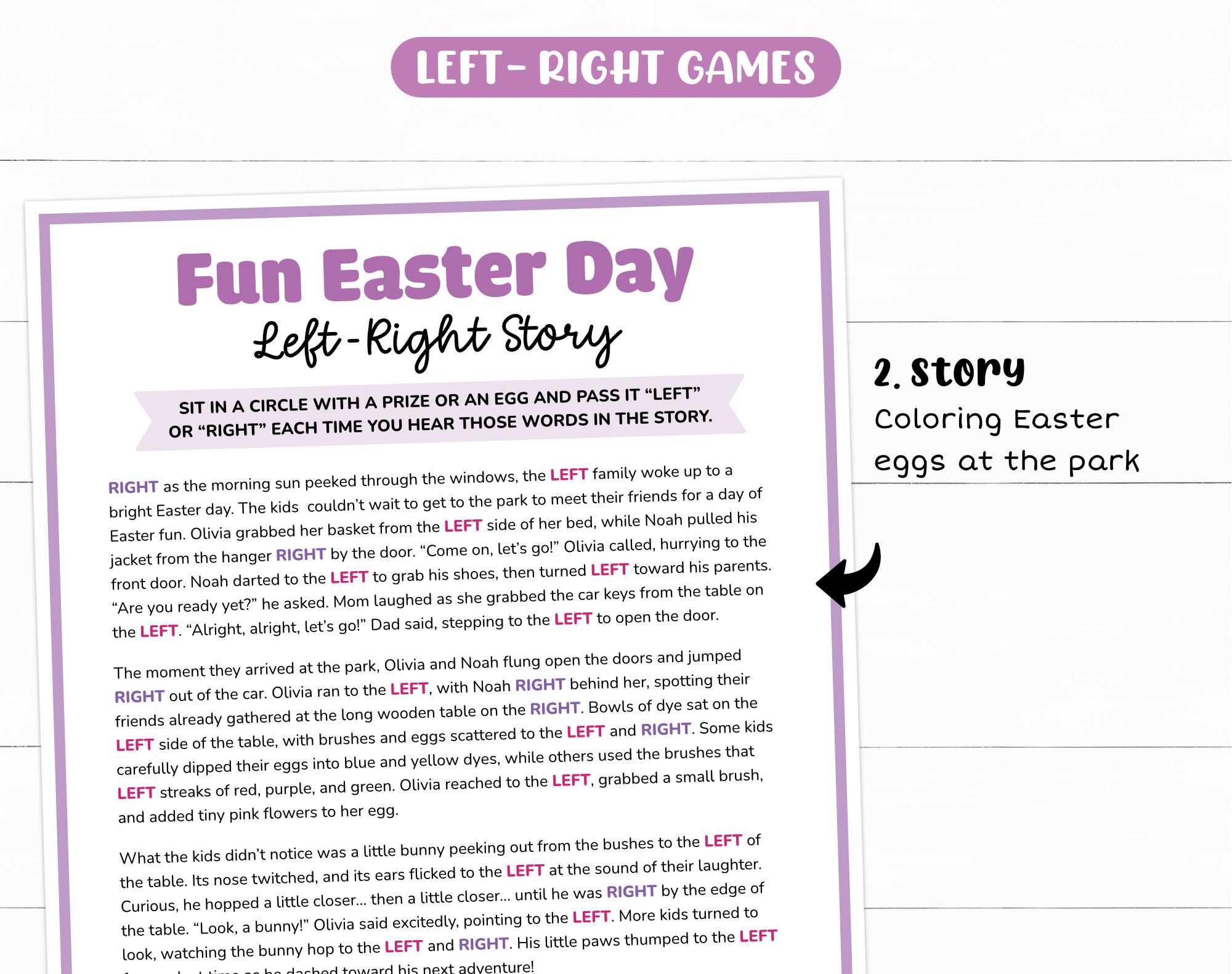 Left Right Easter Game, Easter Left Right Game, Easter Left Right Story ...