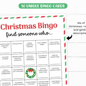 Get to Know You Christmas Bingo, Find the Guest Bingo, Holiday Human ...