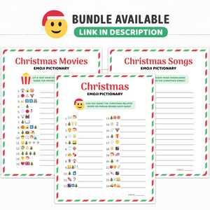 Christmas Emoji Pictionary Game, Christmas Emoji Quiz, Printable Guess ...