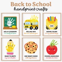 First Day of Kindergarten Handprint Art, Back to School Printable ...