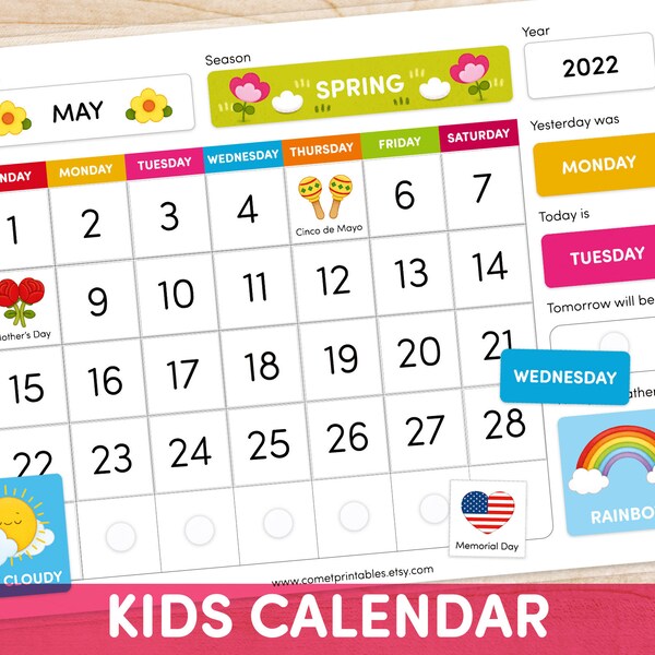 Montessori Calendar - Etsy