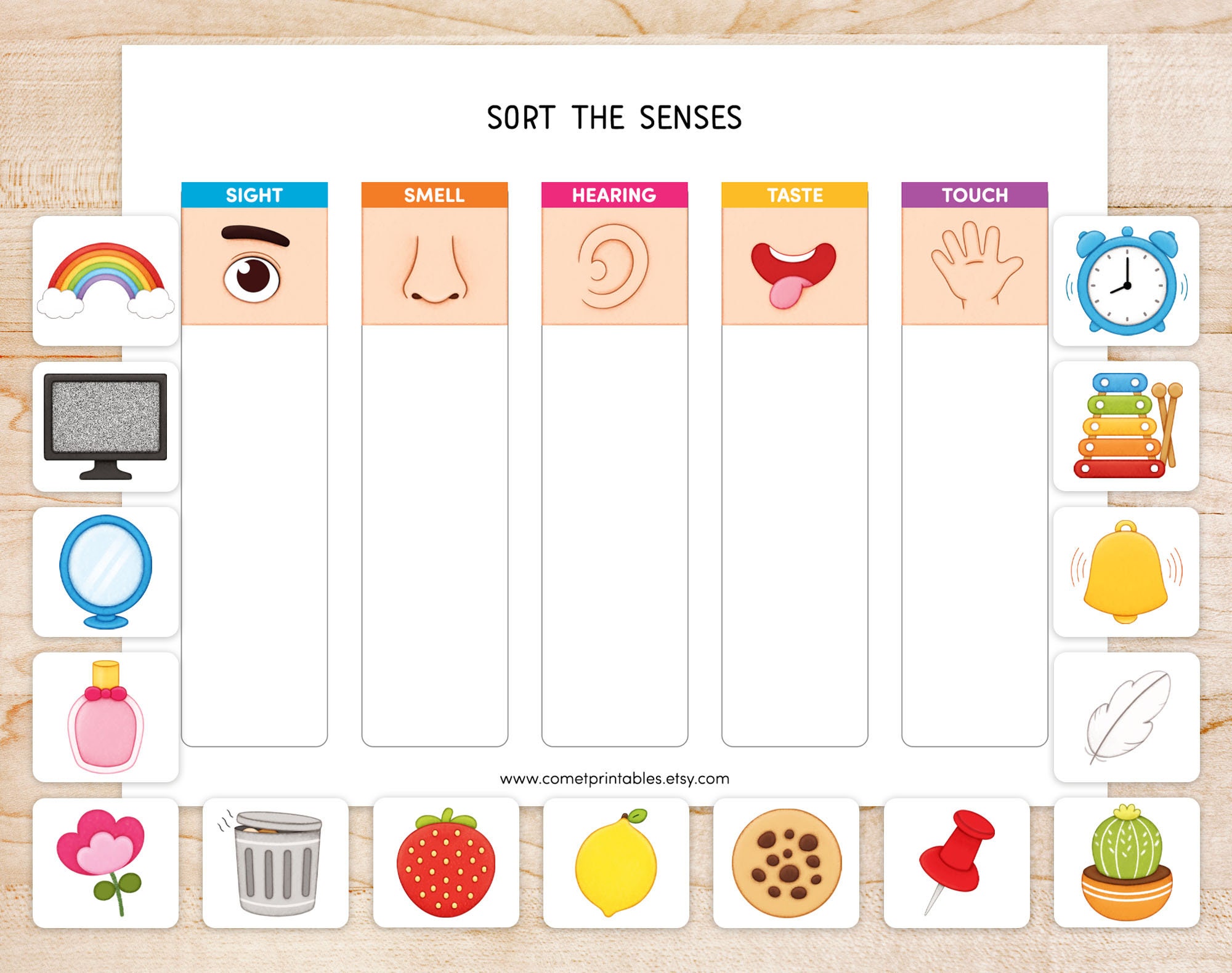Five Senses Toddler Busy Book, 5 Senses Pre-k Activity, Human Body ...