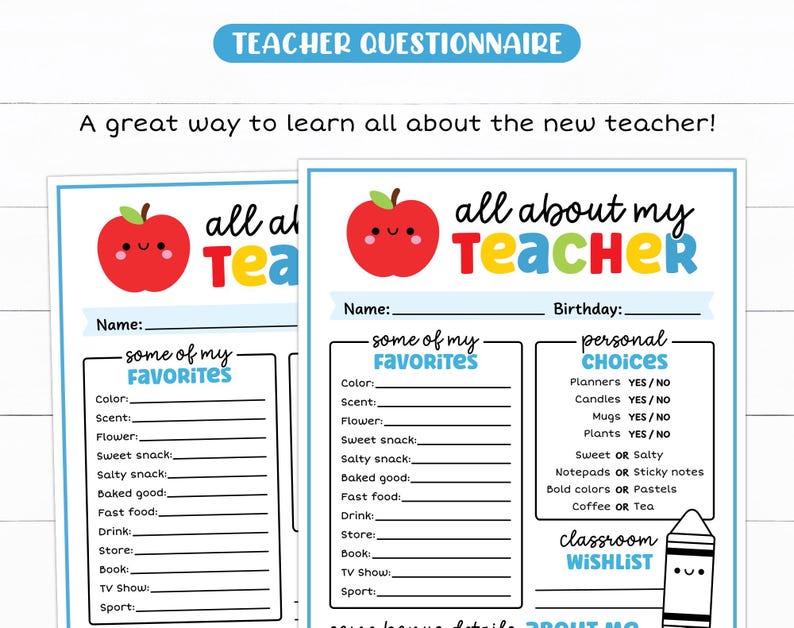 Teacher Favorite Things List, Get to Know Teacher Favorites, Meet the ...