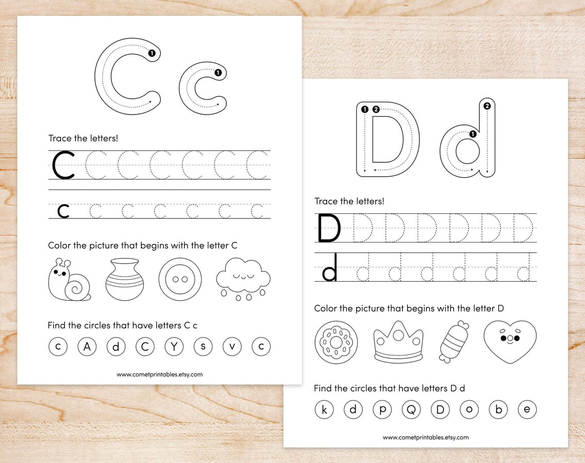 Preschool Handwriting Worksheet Alphabet Writing Practice - Etsy