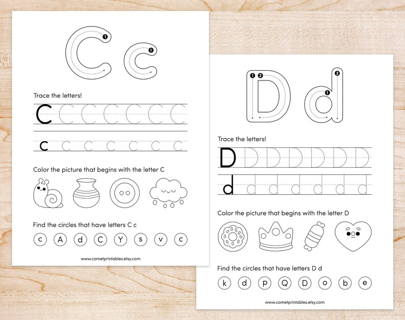 Preschool Handwriting Worksheet Alphabet Writing Practice - Etsy