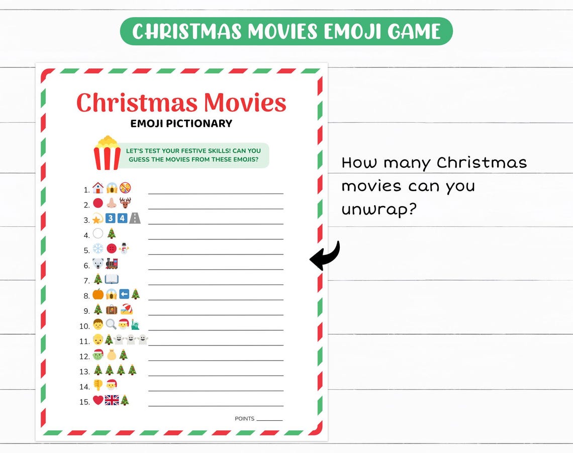 Christmas Emoji Pictionary Game, Christmas Emoji Game, Christmas Movies ...