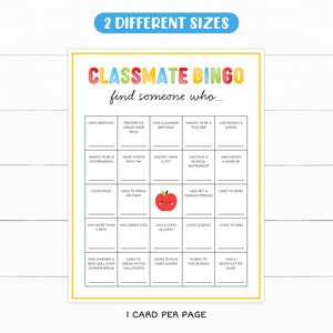 Find the Classmate Bingo, Find the Guest Classroom Bingo, Get to Know ...