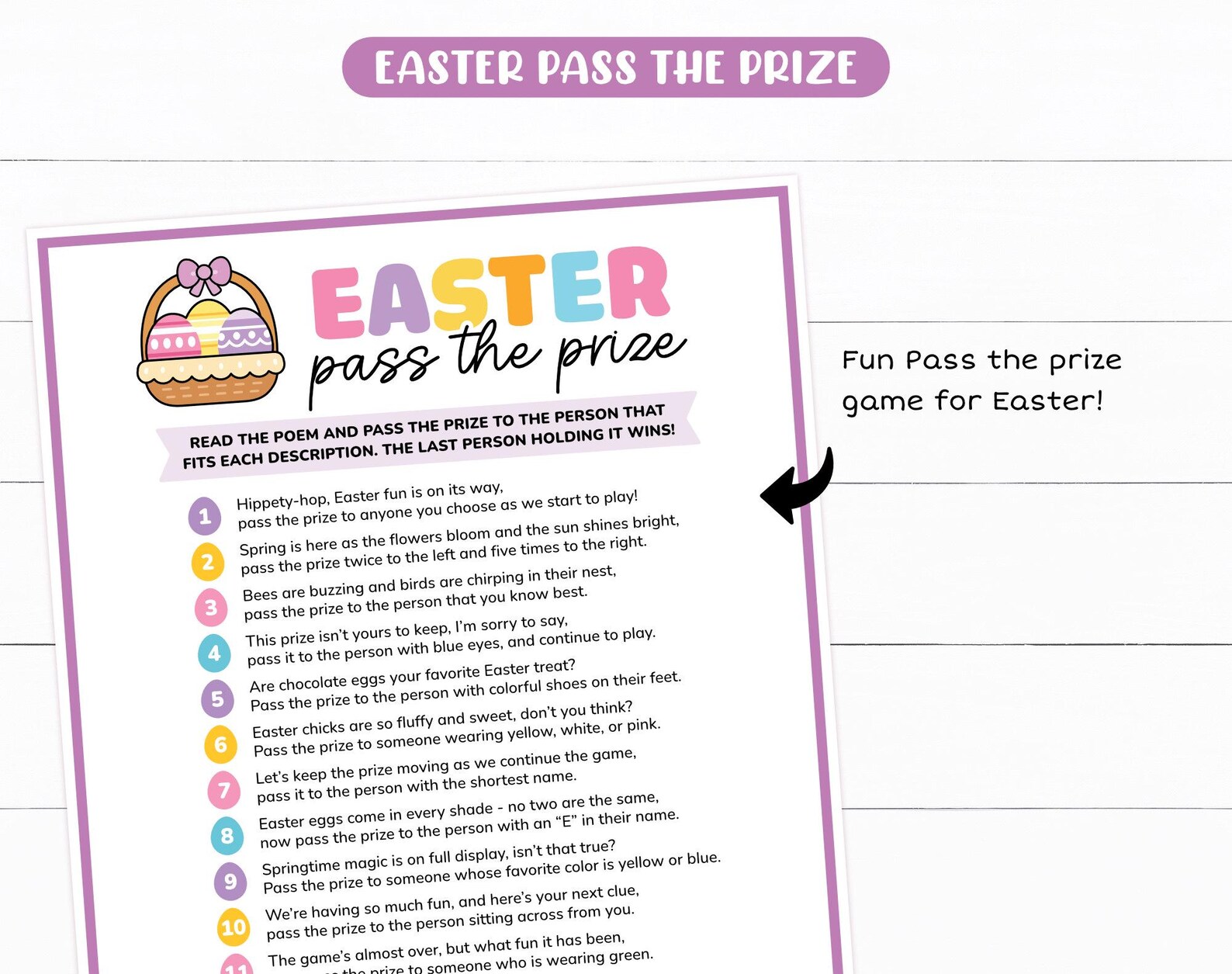 Easter Pass the Prize Game, Pass the Prize Easter Game, Pass the Prize ...