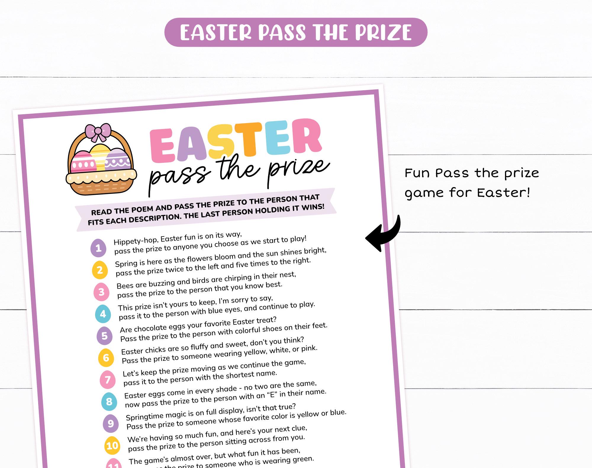 Easter Pass the Prize Game, Pass the Prize Easter Game, Pass the Prize ...