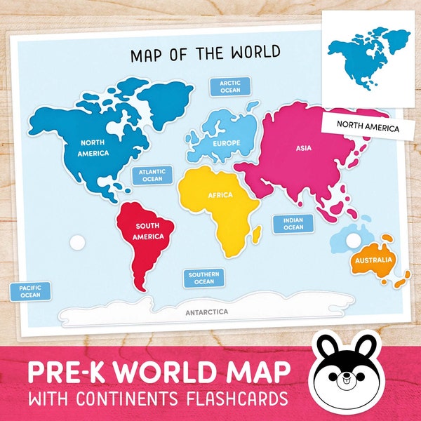 Kids World Map - Etsy