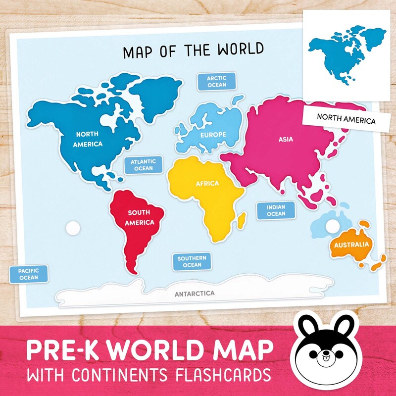 Continents and World - Etsy