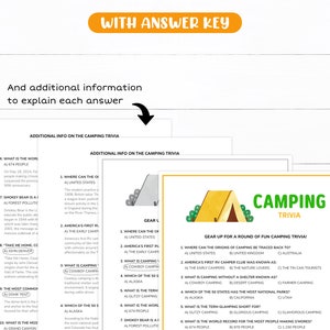 Camping Trivia Game, Camping Quiz Games, Camp Questions, Camping ...