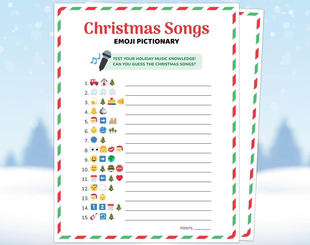 Christmas Emoji Pictionary Game, Emoji Christmas Game, Christmas Songs ...