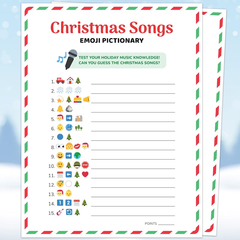 Christmas Song Game - Etsy