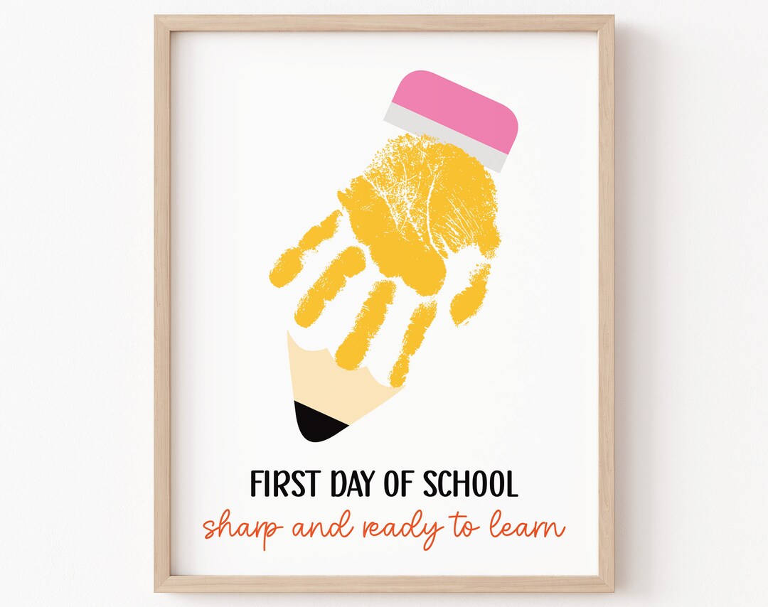 Back to School Handprint Art Craft, First Day of School Handprint ...