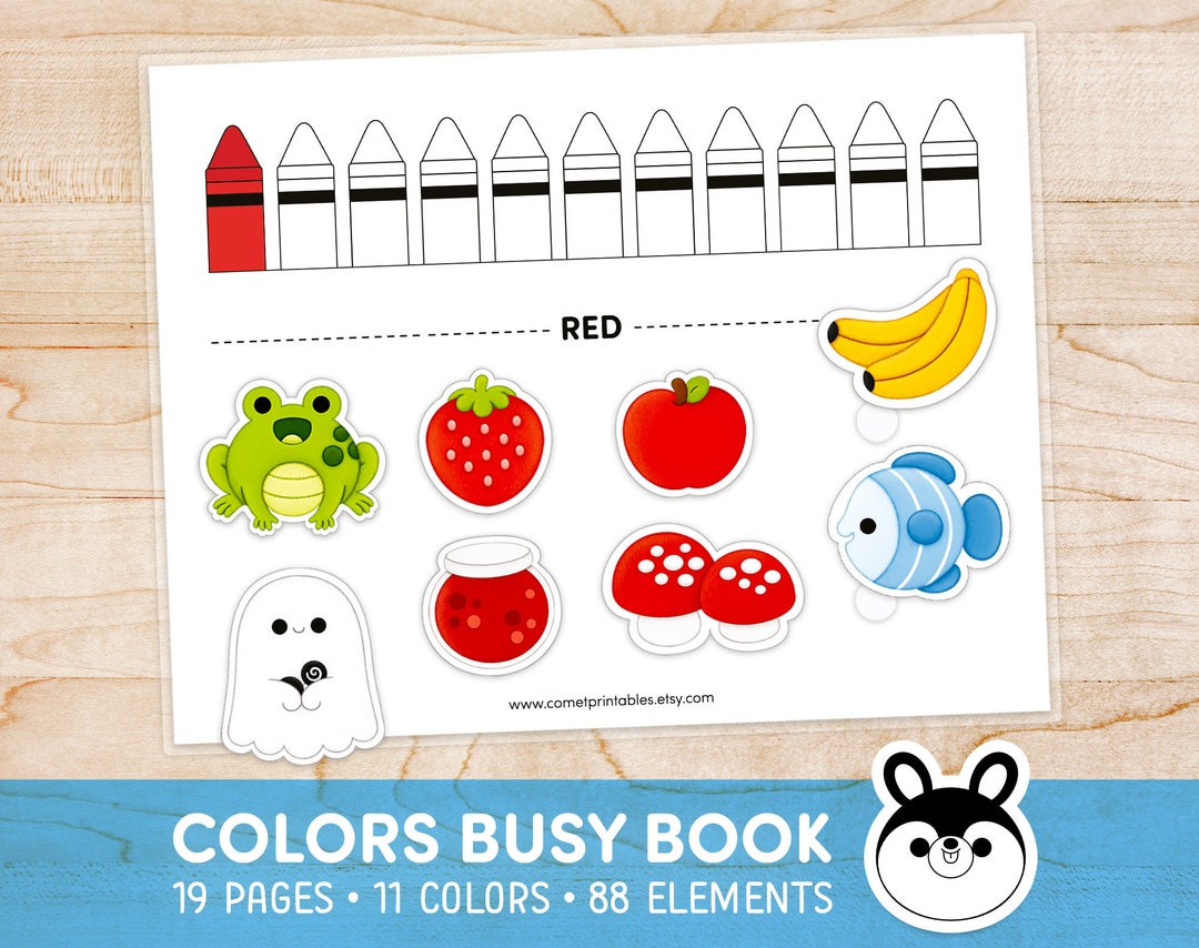 Sort the Colors Toddler Busy Book, Printable Color Matching Game ...