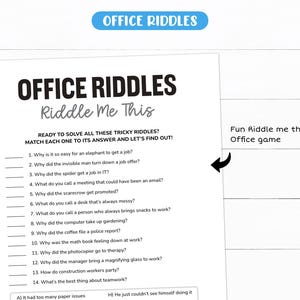 Office Riddles, Riddle Me This Office Games, Easy Work Riddles and ...