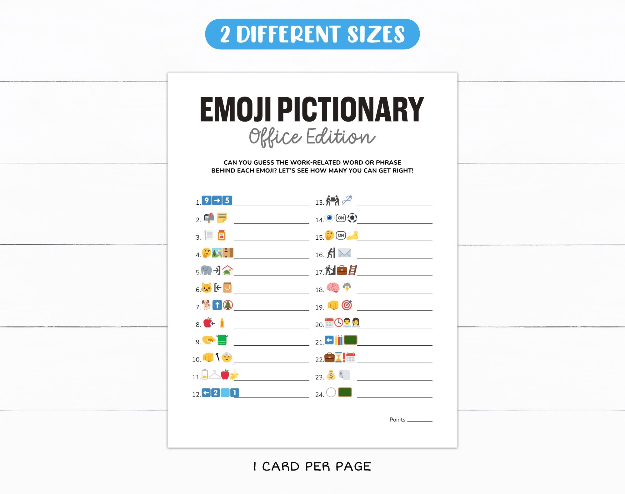 Office Emoji Game, Office Emoji Pictionary Game, Guess the Emoji Office ...