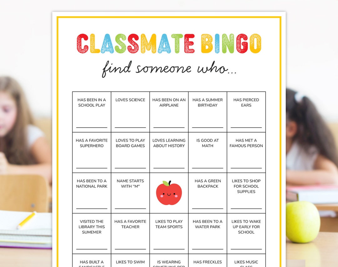 Find the Classmate Bingo, Find the Guest Classroom Bingo, Get to Know ...
