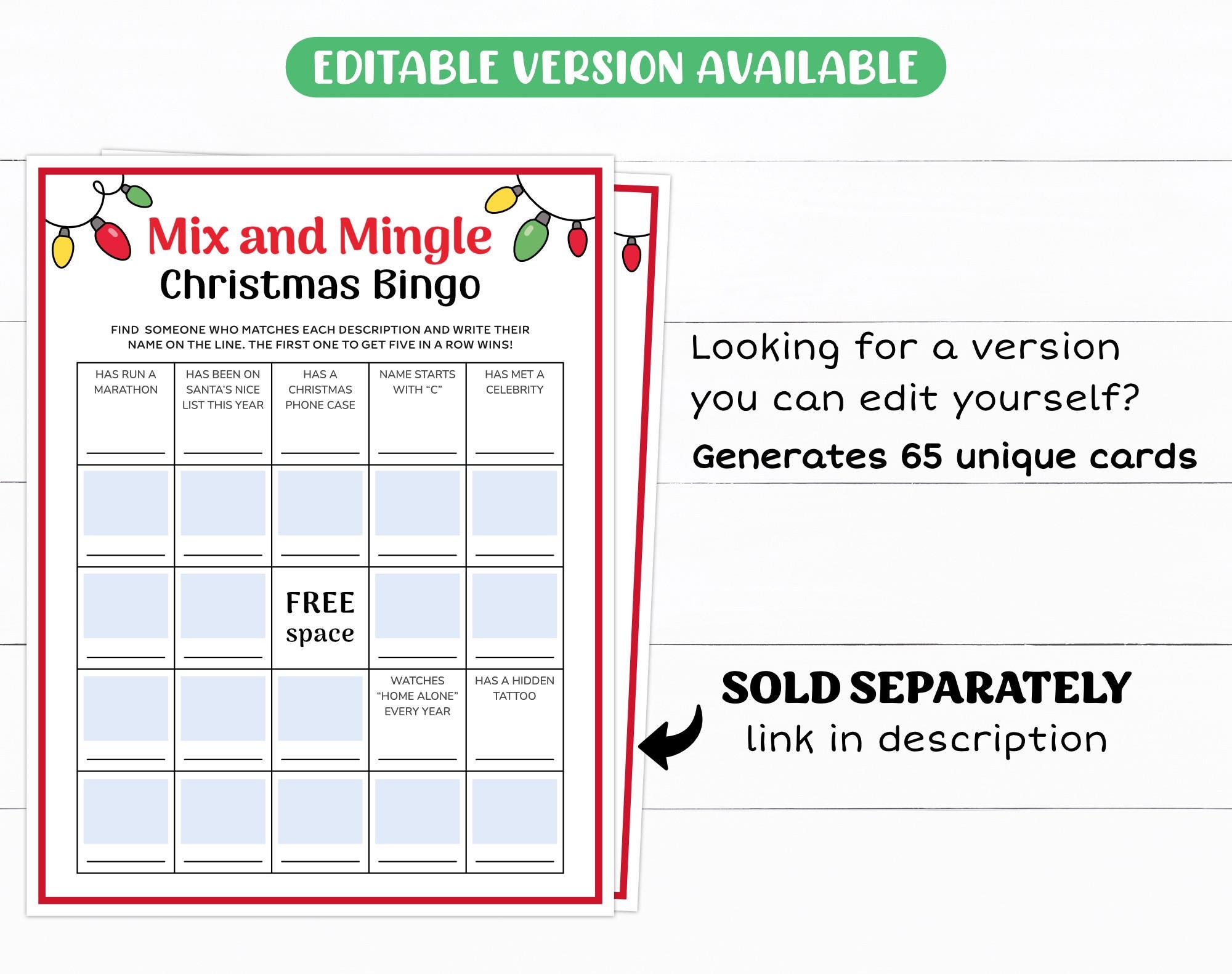 Get to Know You Christmas Bingo, Find the Guest Bingo, Holiday Human ...