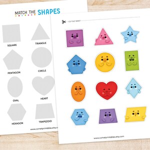 Shape Sorting Worksheet for Preschool, Shape Matching Activity Sheet ...
