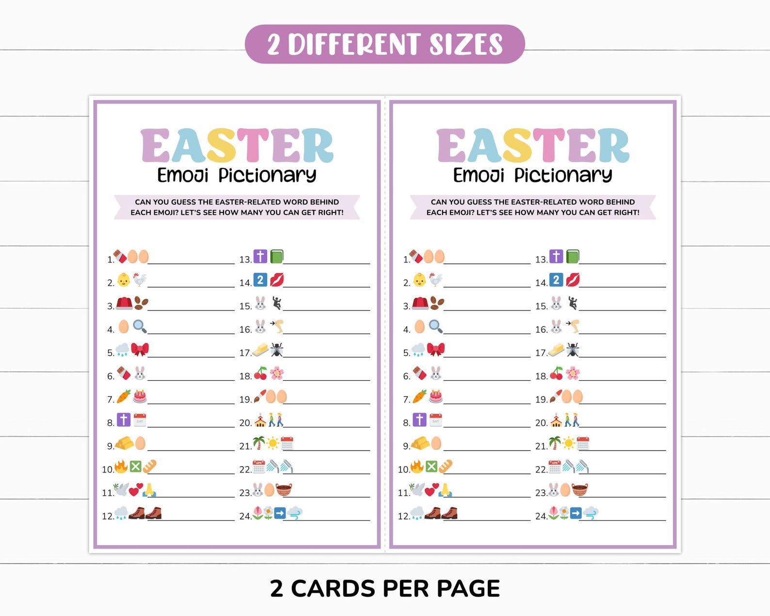 Easter Emoji Pictionary Game, Easter Emoji Game Printable, Easter Game ...