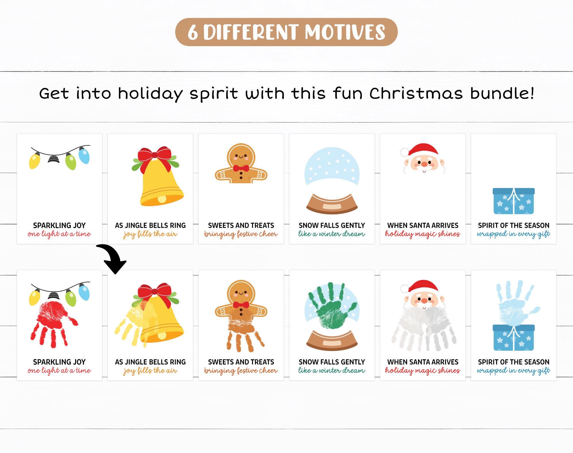 Christmas Handprint Footprint Art Bundle, Christmas Handprint Art, Baby ...