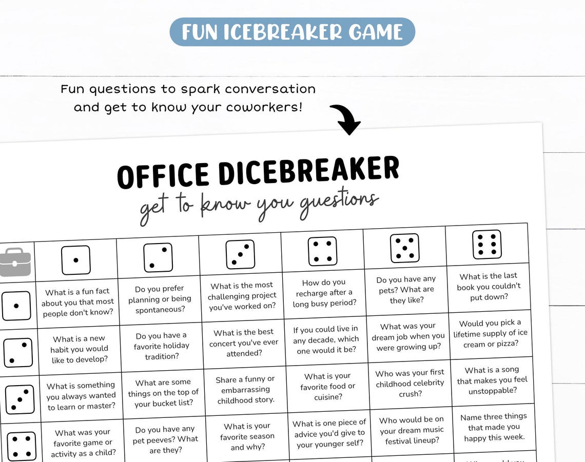 Dicebreaker Office Party Games, Work Icebreaker, Team Building Roll and ...