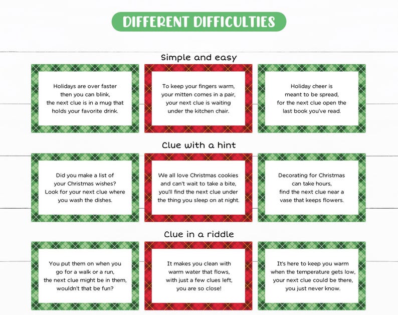 Indoor Christmas Scavenger Hunt Clues, Fun Christmas Scavenger Hunt ...