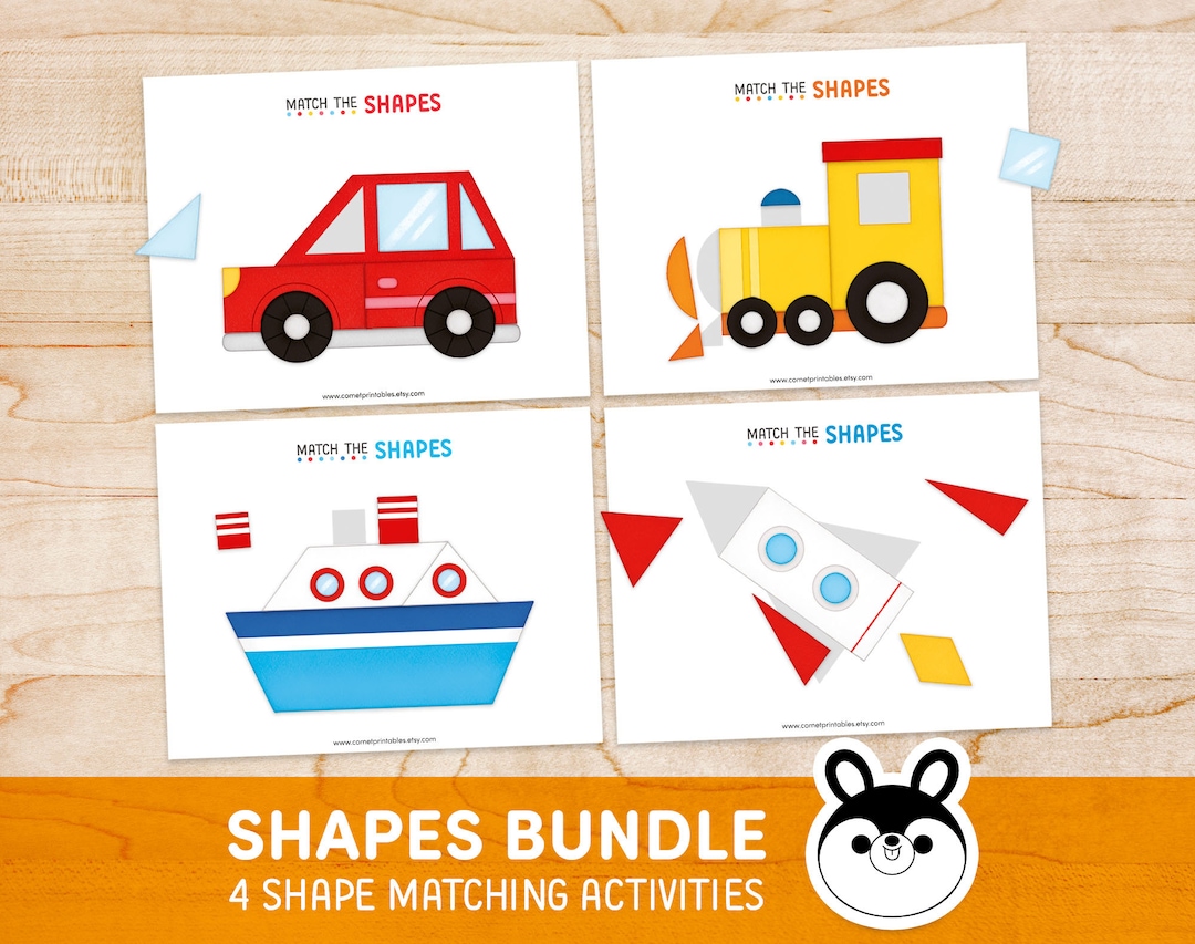 Shape Matching Printable Worksheets Fror Kids, Vehicles Shapes Busy ...