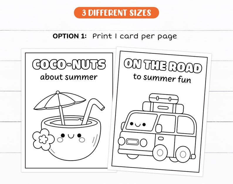 Printable Summer Coloring Pages for Kids, Mini Summer Coloring Book ...