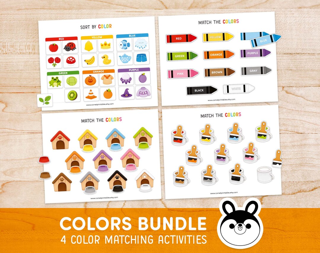 Colors Worksheet Bundle, Preschool Printables, Montessori Busy Book ...