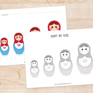 Sort by Size Busy Book Sorting by Size Preschool Printables - Etsy