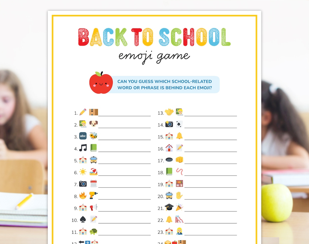 Back to School Emoji Pictonary, School Emoji Quiz, Guess the Emoji Game ...