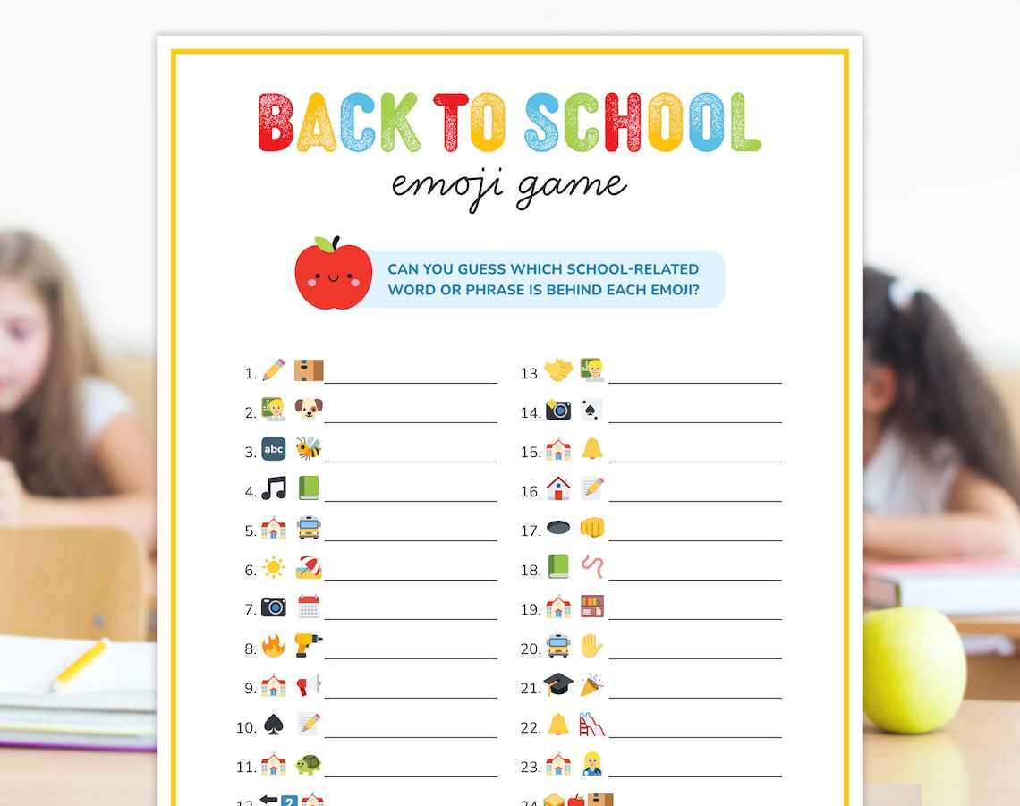 Back to School Emoji Pictonary, School Emoji Quiz, Guess the Emoji Game ...