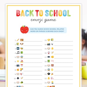 Back to School Emoji Pictonary, School Emoji Quiz, Guess the Emoji Game ...