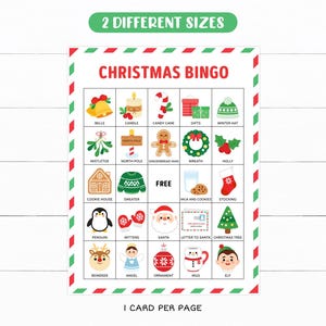 Kids Christmas Bingo Cards, Cute Christmas Bingo Game, Printable ...