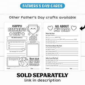 Fathers Day Handprint Art Bundle, Father's Day Handprint Craft, Fathers ...