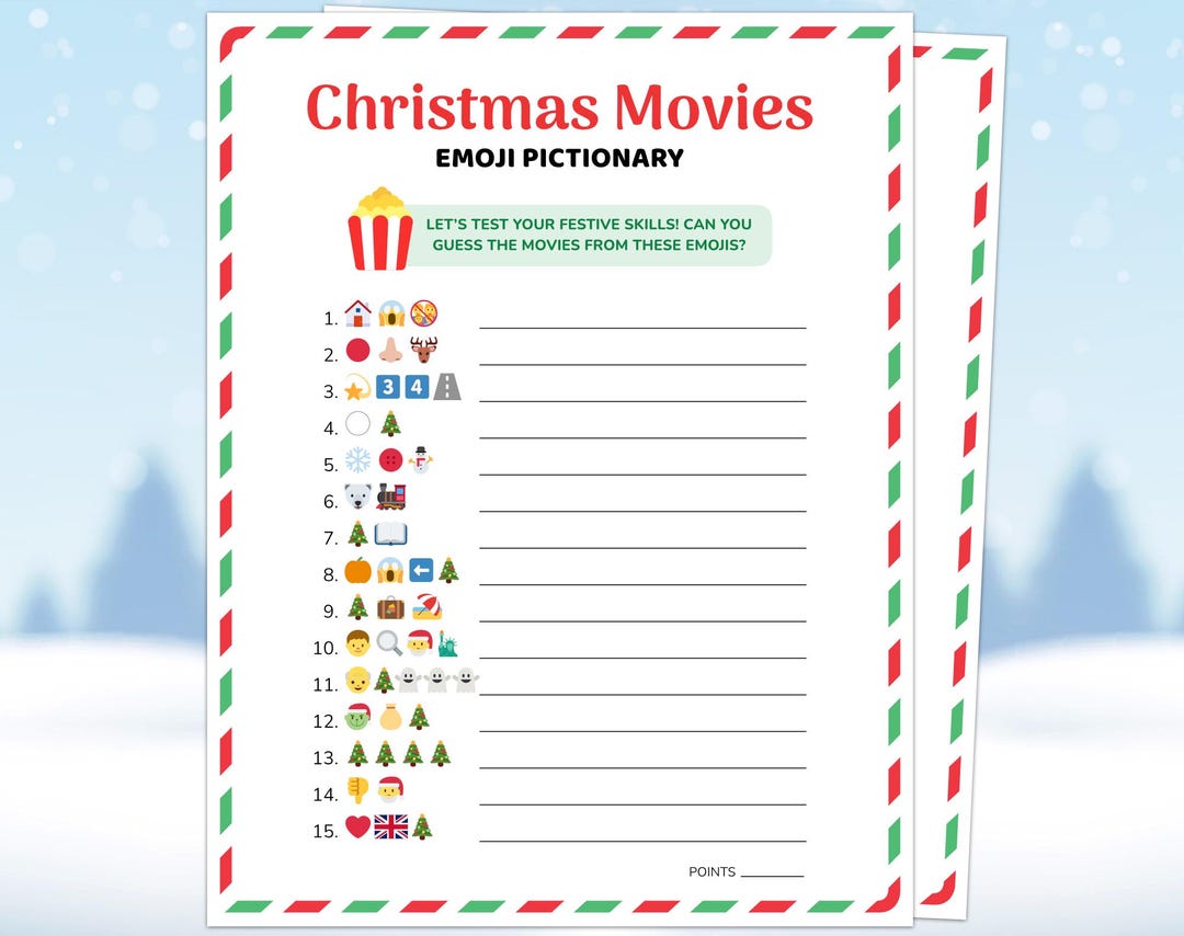 Christmas Emoji Pictionary Game, Christmas Emoji Game, Christmas Movies ...