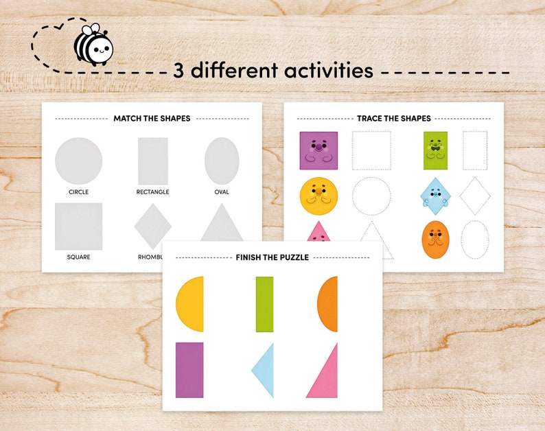 Shape Matching Montessori Busy Book, Toodler Busy Book 2 Year Old ...