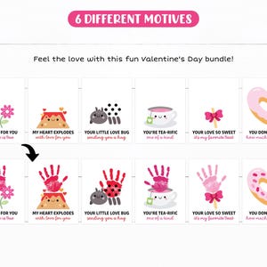 Kids Valentines Handprint Art Bundle, Printable Valentines Day ...