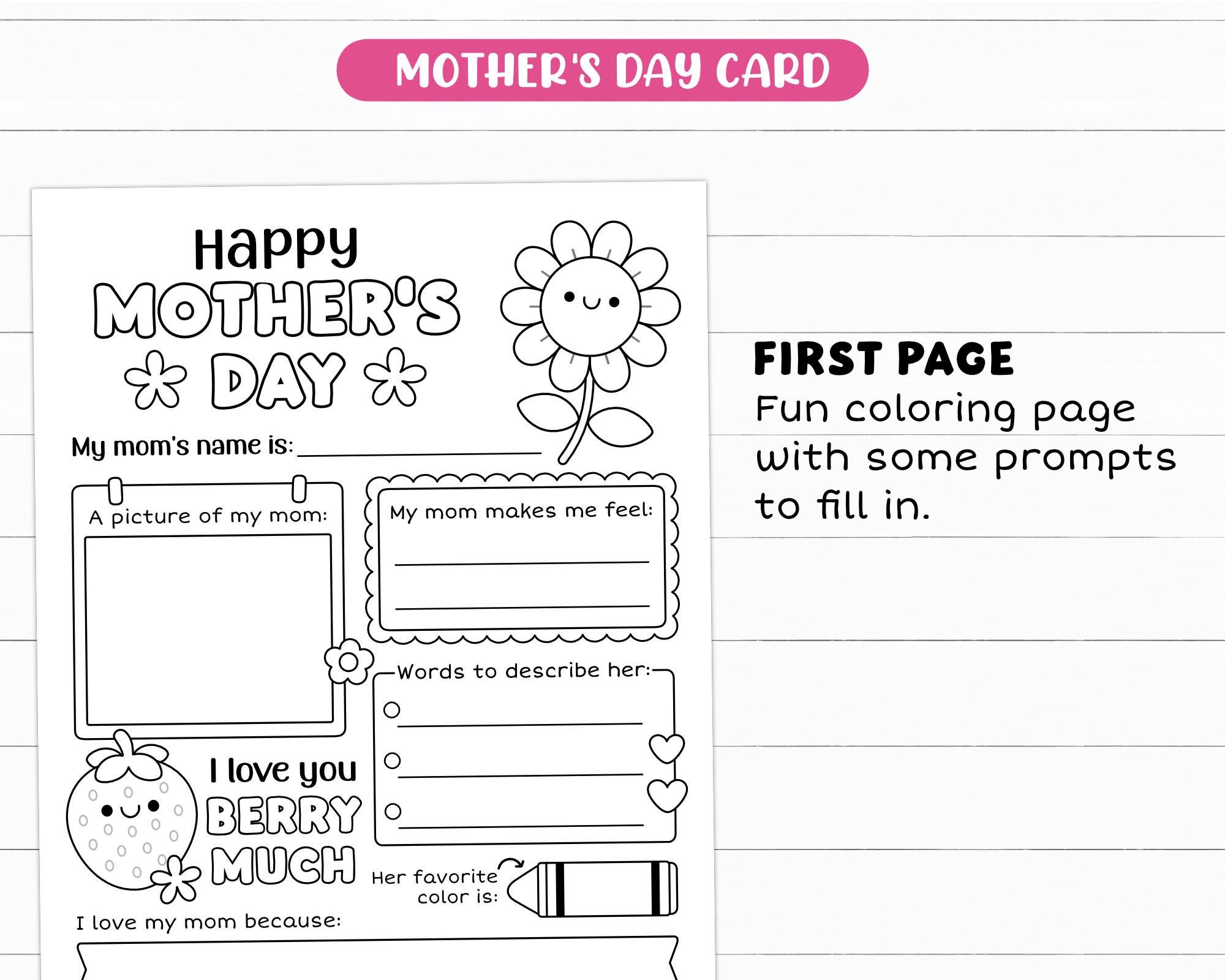 Printable All About My Mom Questionnaire, Fill in the Blank Mothers Day ...