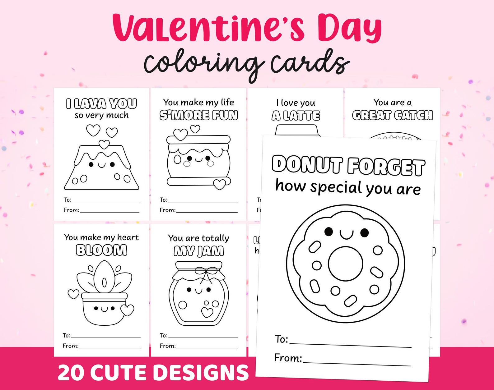 Cute Valentines Day Cards, Coloring Valentine Cards, Kids Valentines ...