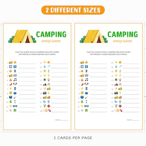 Camping Emoji Game, Camping Guess the Emoji Pictionary Quiz, Camping ...