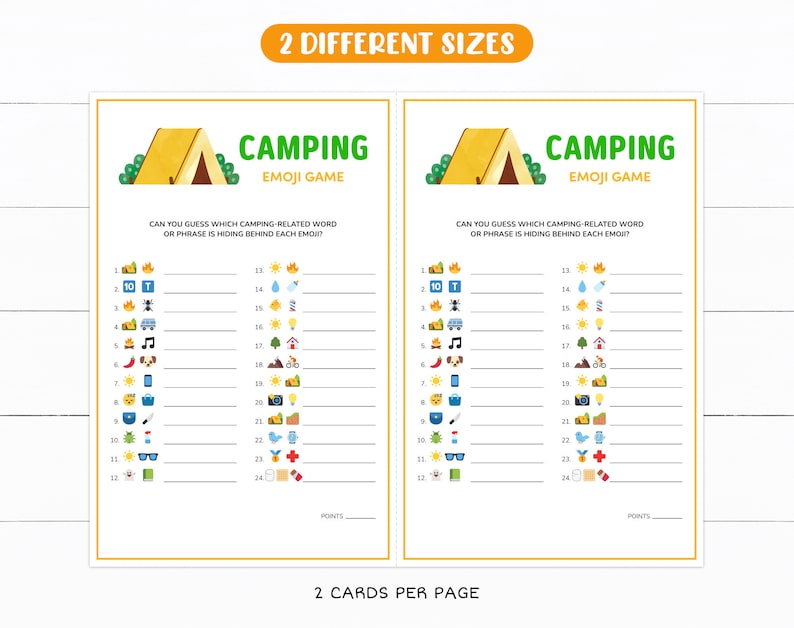 Camping Emoji Game, Camping Guess the Emoji Pictionary Quiz, Camping ...