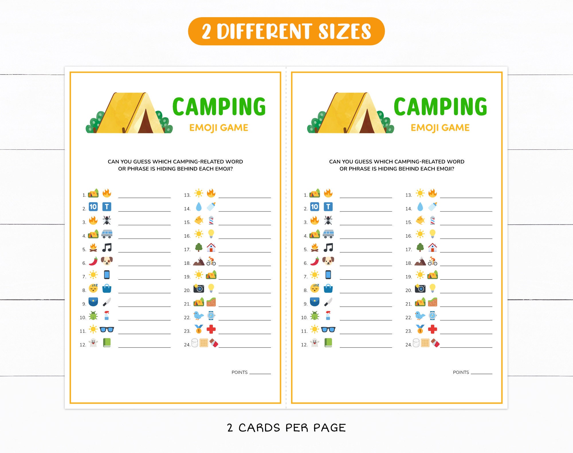 Camping Emoji Game, Camping Guess the Emoji Pictionary Quiz, Camping ...