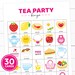 Tea Party Bingo Cards, Afternoon Teatime Bingo Game Template, Spring ...